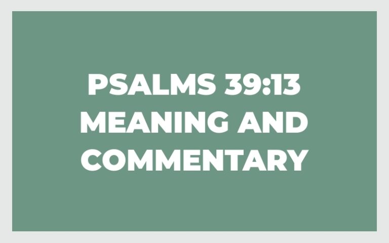 Psalms 39:13 Meaning and Commentary - The Bible Outlined