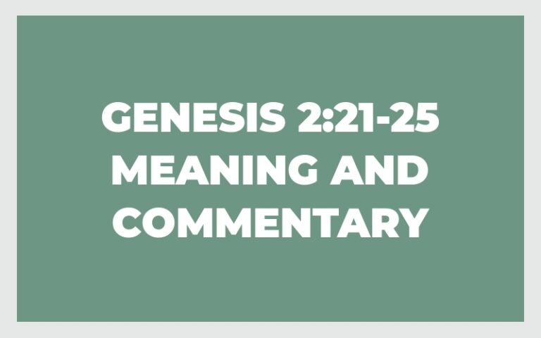 Genesis 2:21-25 Meaning and Commentary - The Bible Outlined